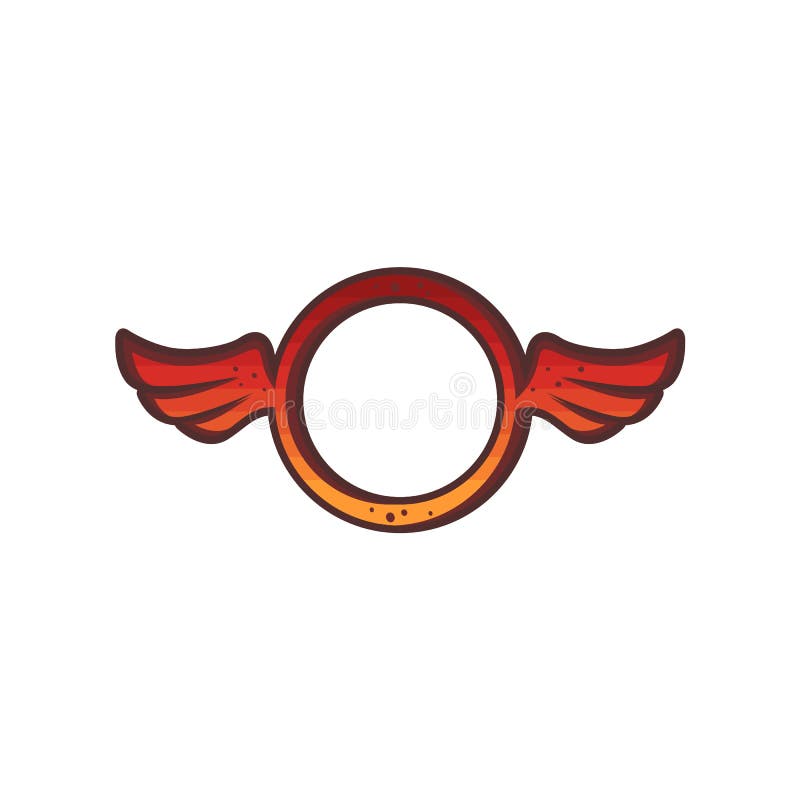 Circle Shape Round Wing Theme Logo Sign Icon Stock Illustration ...