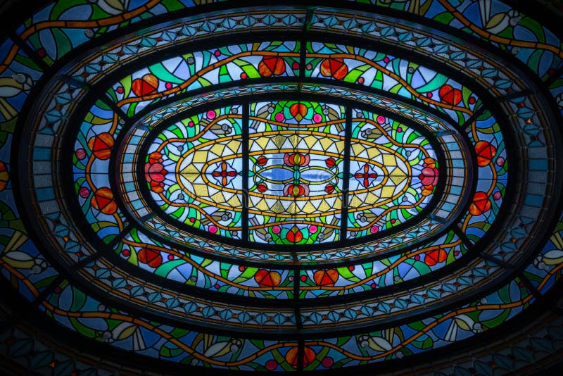 Circle Shape Stained Glass Window Stock Photo - Image of glass ...