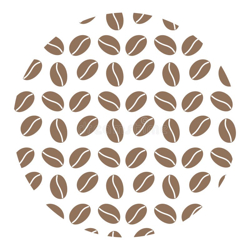 Circle Shaped Coffee Beans. Patterned Circular Shape in Minimalistic ...