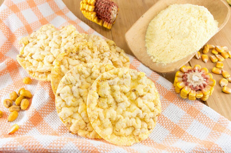 Circle shaped corn snacks stock photo. Image of eating - 81352626