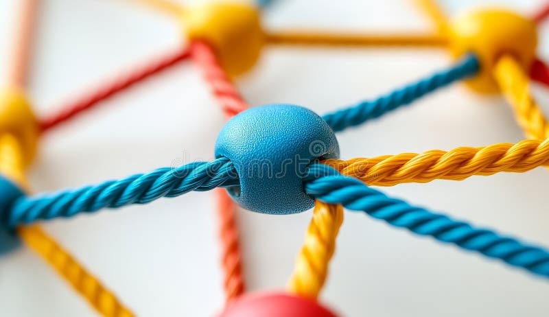 A Circle-shaped Group of Ropes Interconnected To Symbolize the Concept ...