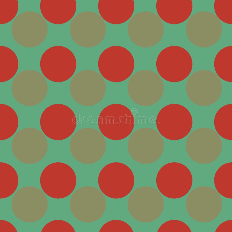 Circle Shapes in Red on Green Seamless Pattern. Stock Vector ...