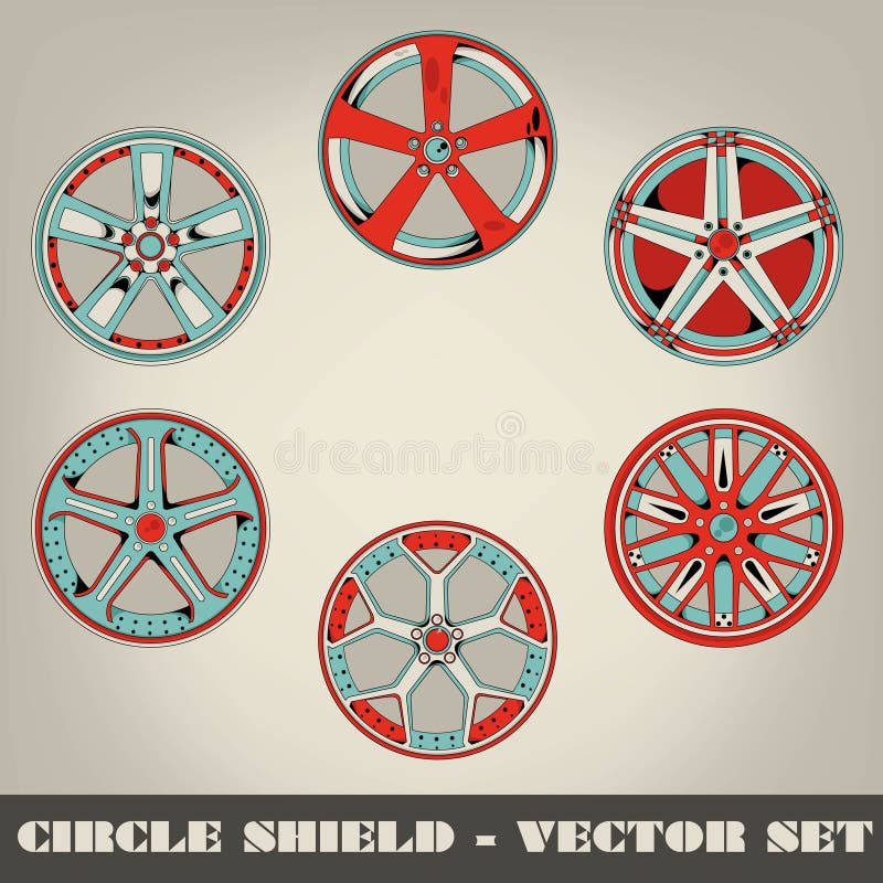 Circle Shield Vector Set stock vector. Illustration of creative - 32261545