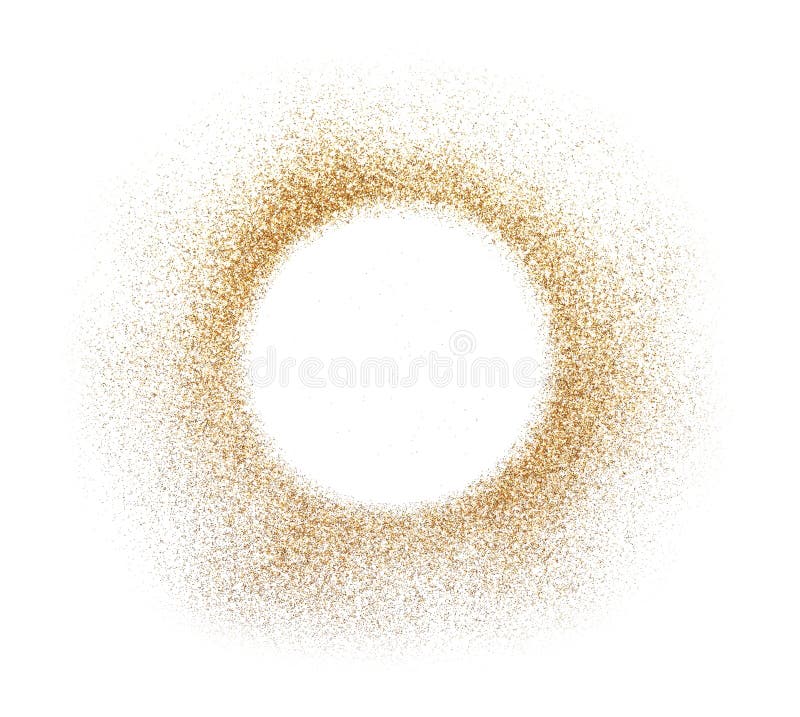 Circle of Shiny Golden Glitter Isolated on White, Top View Stock Image ...