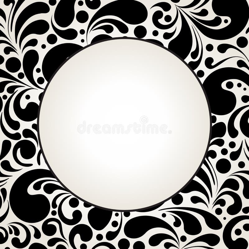 Circle Silhouette Decorative Frame Stock Illustration - Illustration of ...