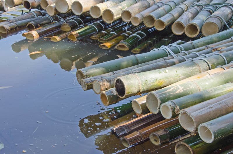 Circle and Skin Pattern of Bamboo Raft Side Stock Photo - Image of ...