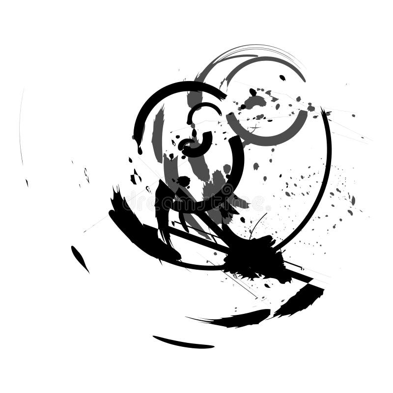 Black Ink Swirl Circle Grunge Stock Illustration - Illustration of ...