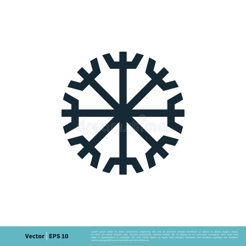 Circle Snowflake Icon Vector Logo Template Illustration Design. Vector ...