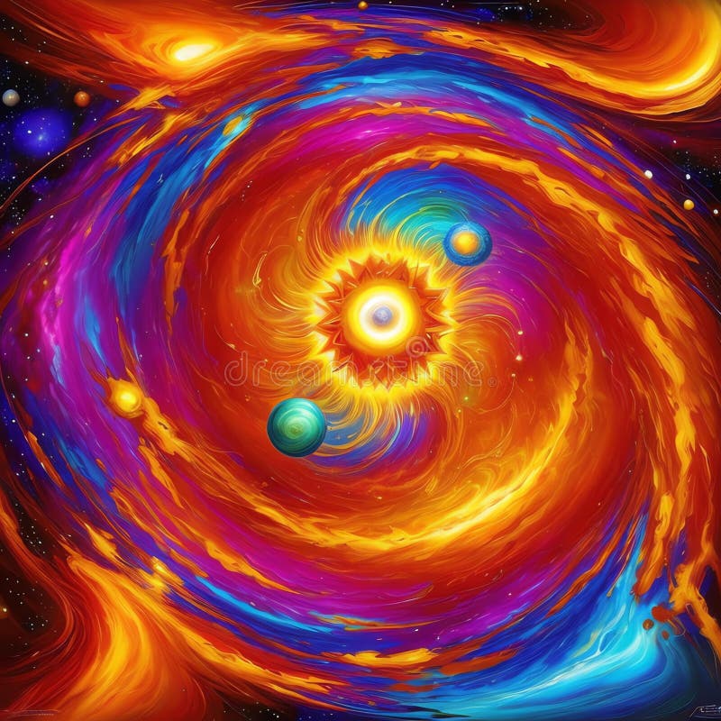 The Circle of Solar System Art Stock Illustration - Illustration of ...