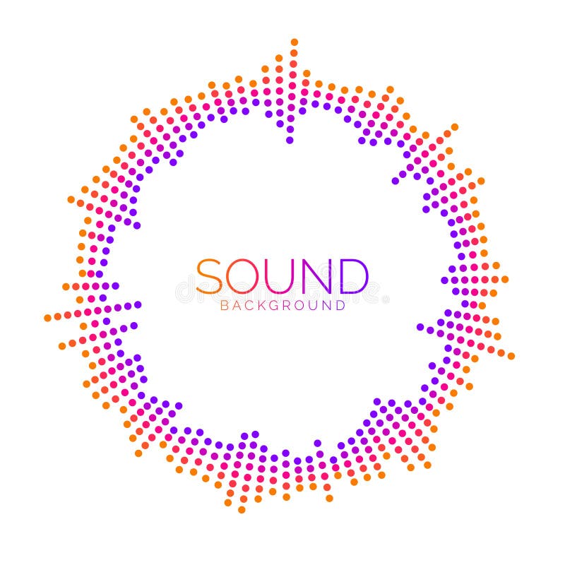 Circle Sound Wave Visualisation. Dotted Music Player Equalizer Concept ...