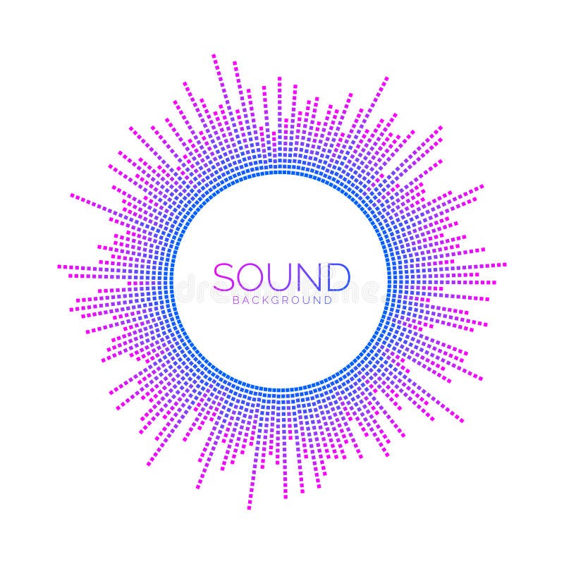 Circle Sound Wave Visualisation. Pixelated Music Player Equaliser ...