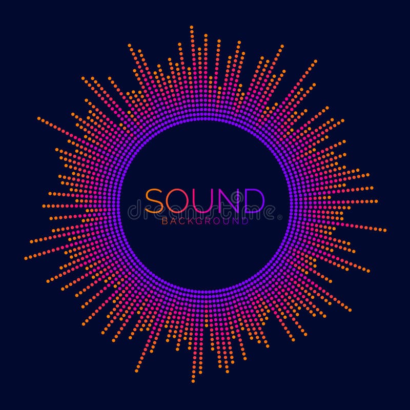 Circle Sound Wave Visualization. Pixelated Music Player Equalizer ...