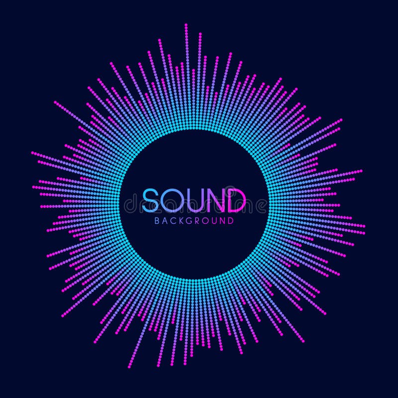 Circle Sound Wave Visualization. Pixelated Music Player Equalizer ...