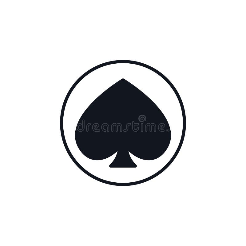 Circle with Spades Playing Card Suit Vector Concept Solid Icon Stock ...