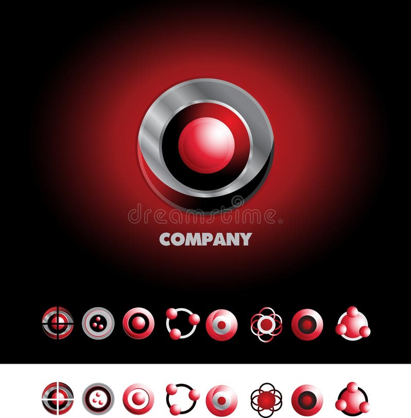 Circle Sphere Logo Icon Set Stock Vector - Illustration of identity ...