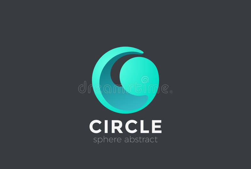 Circle Sphere Wave Logo Abstract Design Vector Template 3D Style. Stock ...