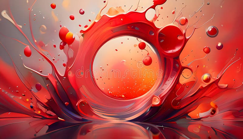 Circle Splashing Point, a Fast Motion Blurred Abstract Red Background ...