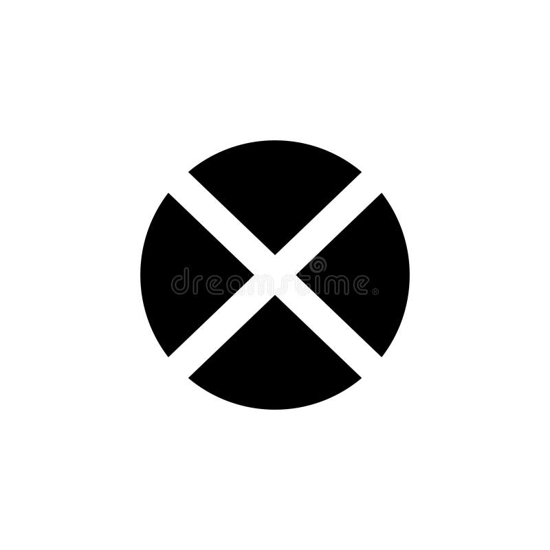 Circle Split Symbol. Geometric Division Icon. Abstract Shape Element ...
