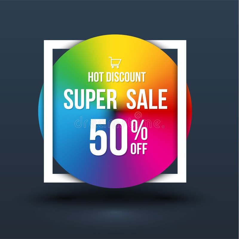 Circle with Square Banner for Sale Promotion Stock Vector ...