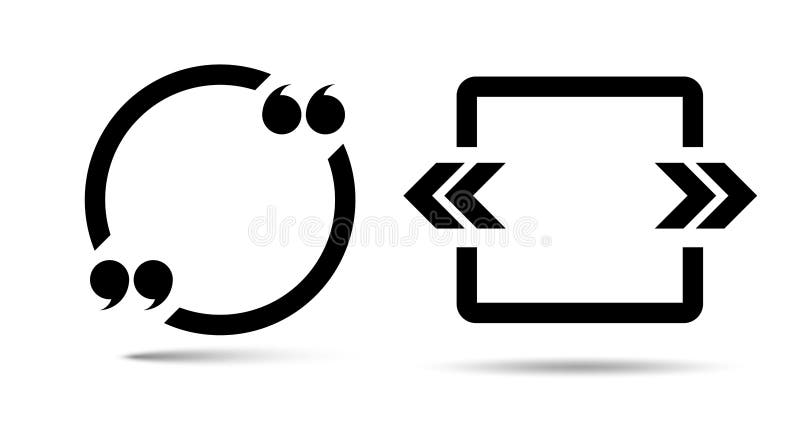Circle and Square Quote Frame Icons. Quotation Marks Stock Vector ...