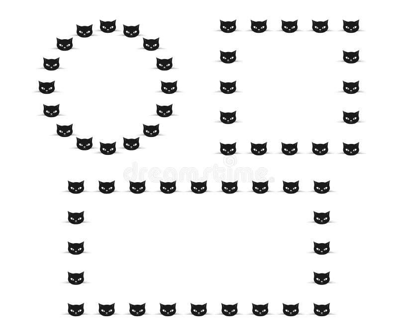 Frames Made from Black Cat Heads - Cdr Format Stock Vector ...