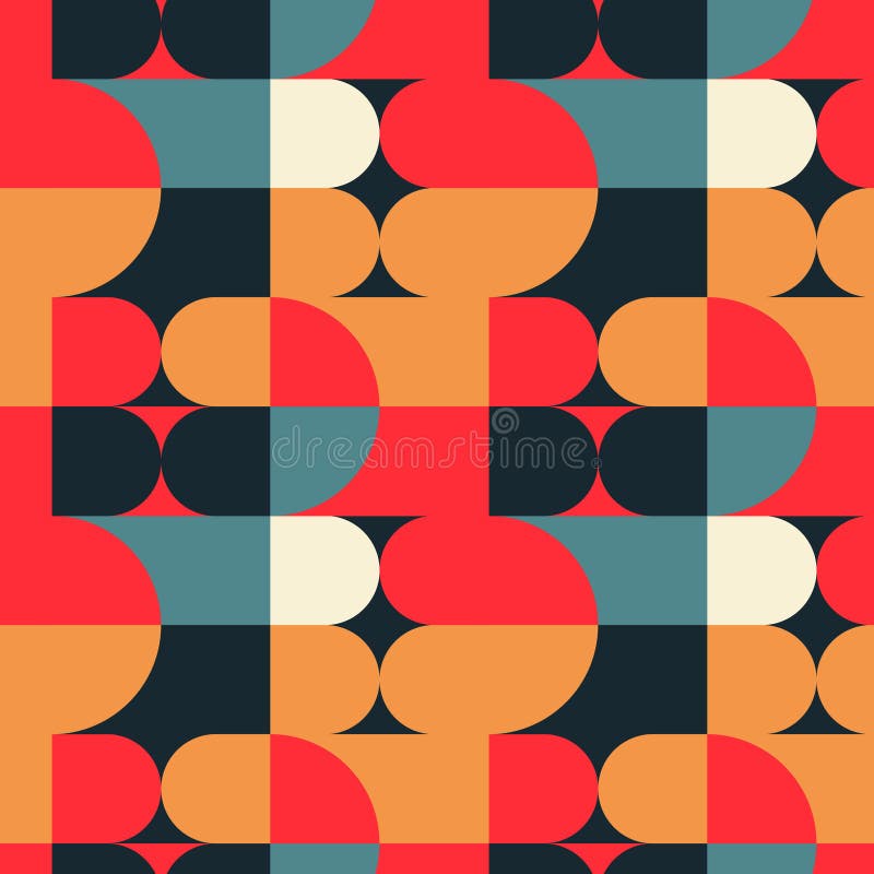 Circle Squares Irregular Seamless Pattern Stock Vector - Illustration ...