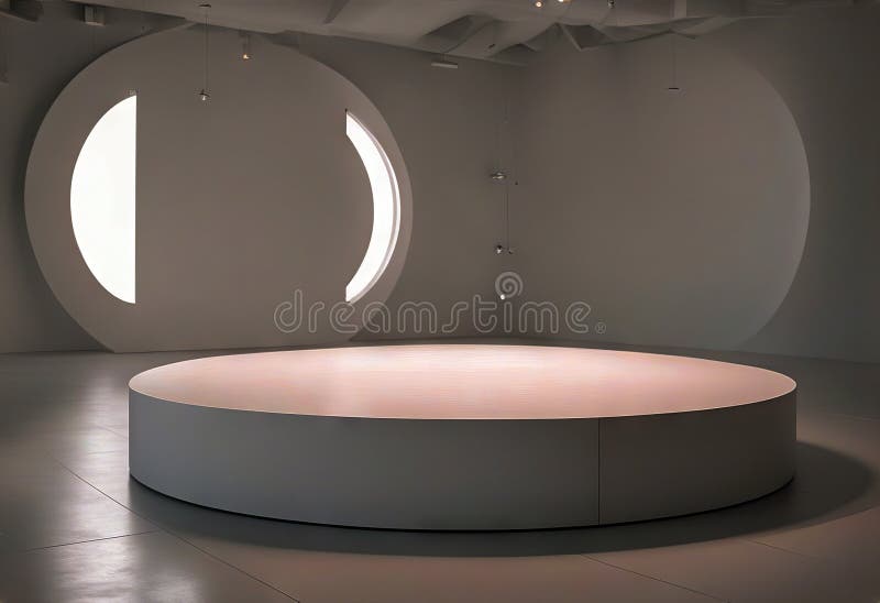 Circle Stage Platform Room Background White Three-dimensional ...