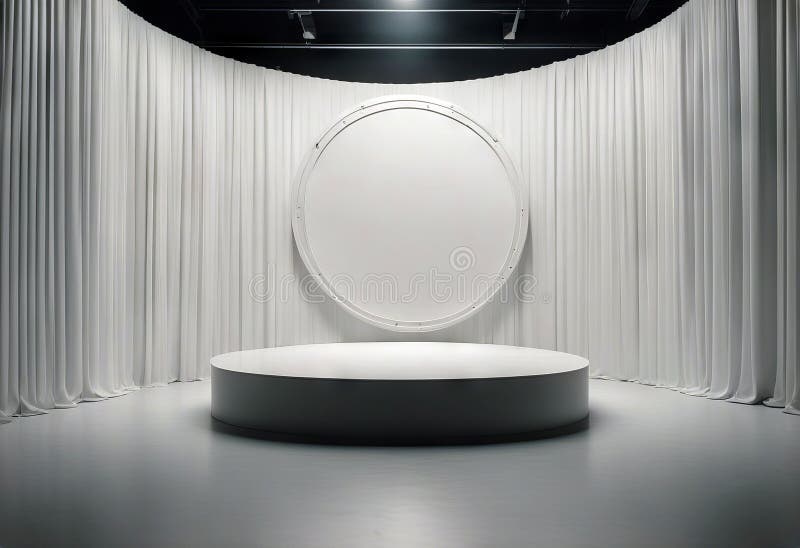 Circle Stage Platform Room Background White Three-dimensional ...