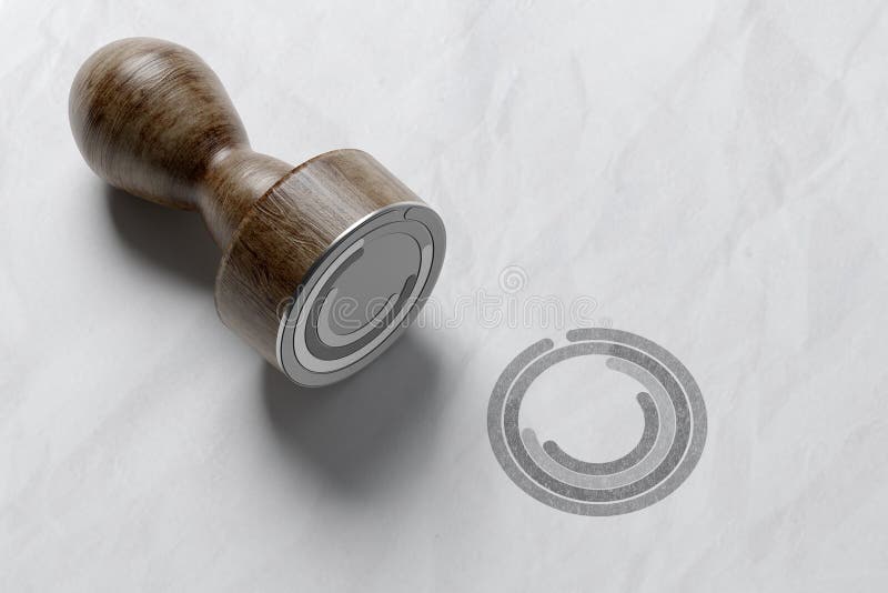 Circle Stamp Mockup - 3d Rendering Stock Illustration - Illustration of ...