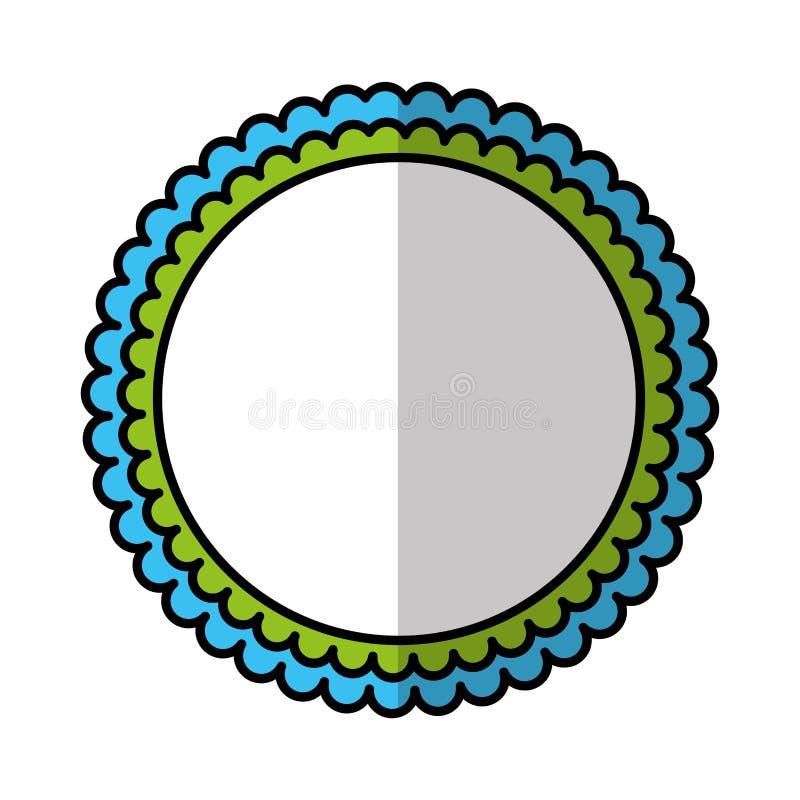 Circle Stamp Silhouette Icon Stock Vector - Illustration of tatting ...