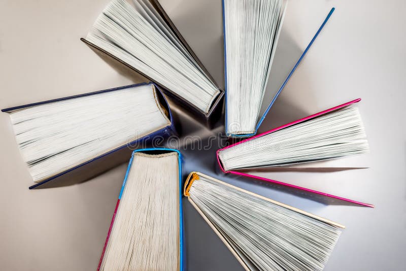 Circle of Standing Books - Ready for Reading Stock Photo - Image of ...