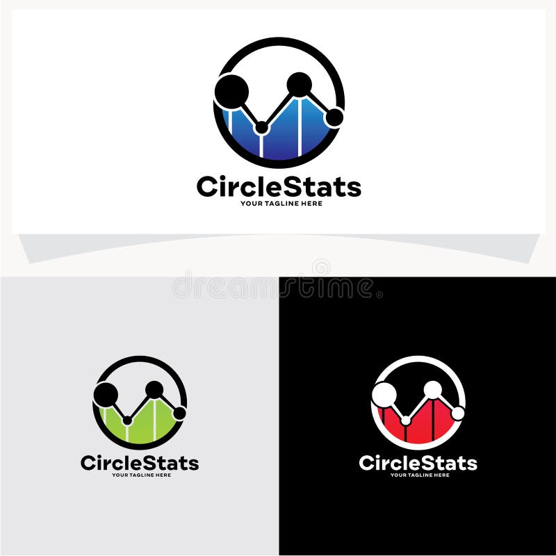 Circle Stats Logo Design Template Stock Vector - Illustration of logo ...