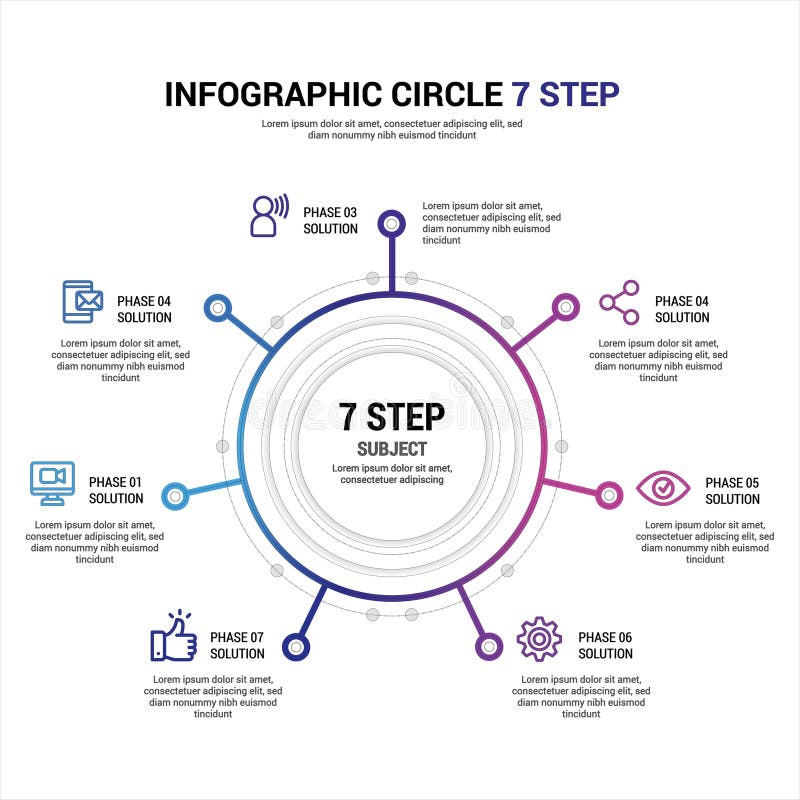 Infographic Process Business Circle 7 Step Stock Vector - Illustration ...