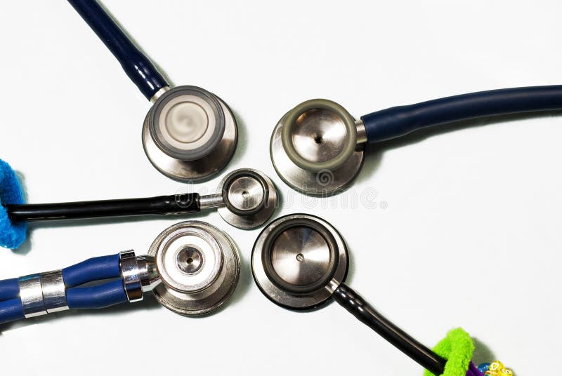 Circle of Stethoscopes on a White Background Stock Photo - Image of ...