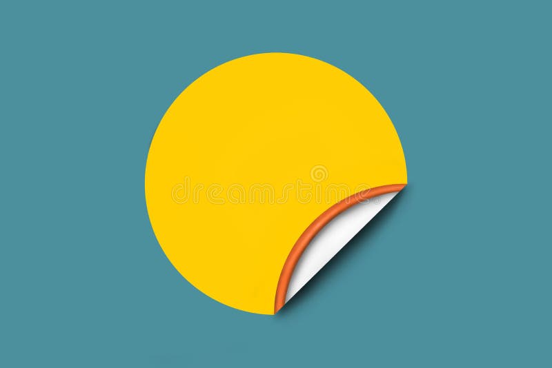 Circle Sticker with Curled Corner with Copy Space You Text on the Blue ...