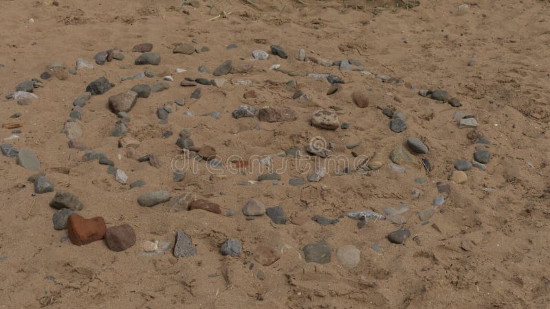 Circle of Stones and Rocks on the Beach Stock Image - Image of ...