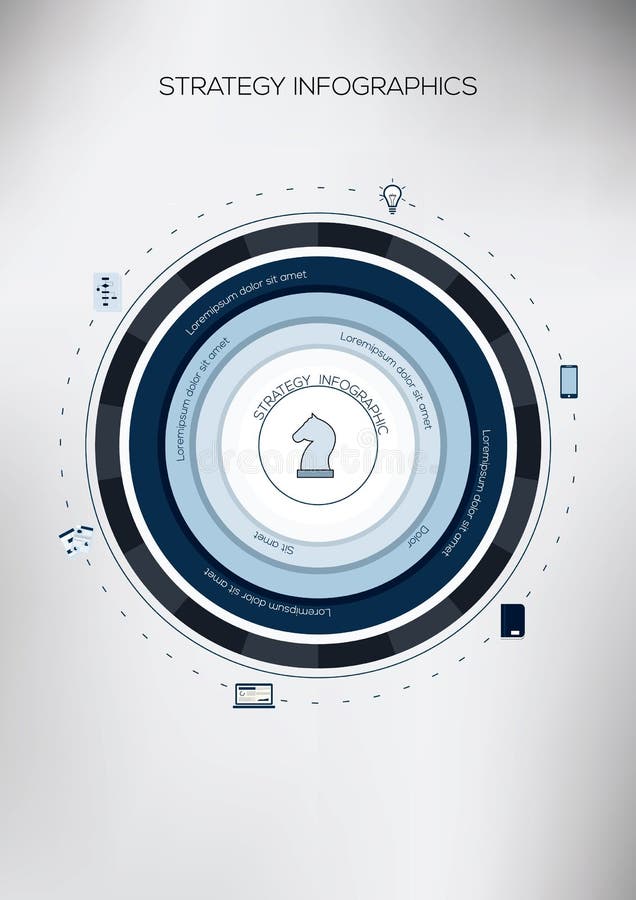Circle Strategy Infographic. Stock Vector - Illustration of arrow, flat ...