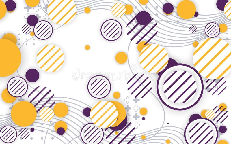 Circle and Stripe Geometry Background with Trendy Colors Stock ...