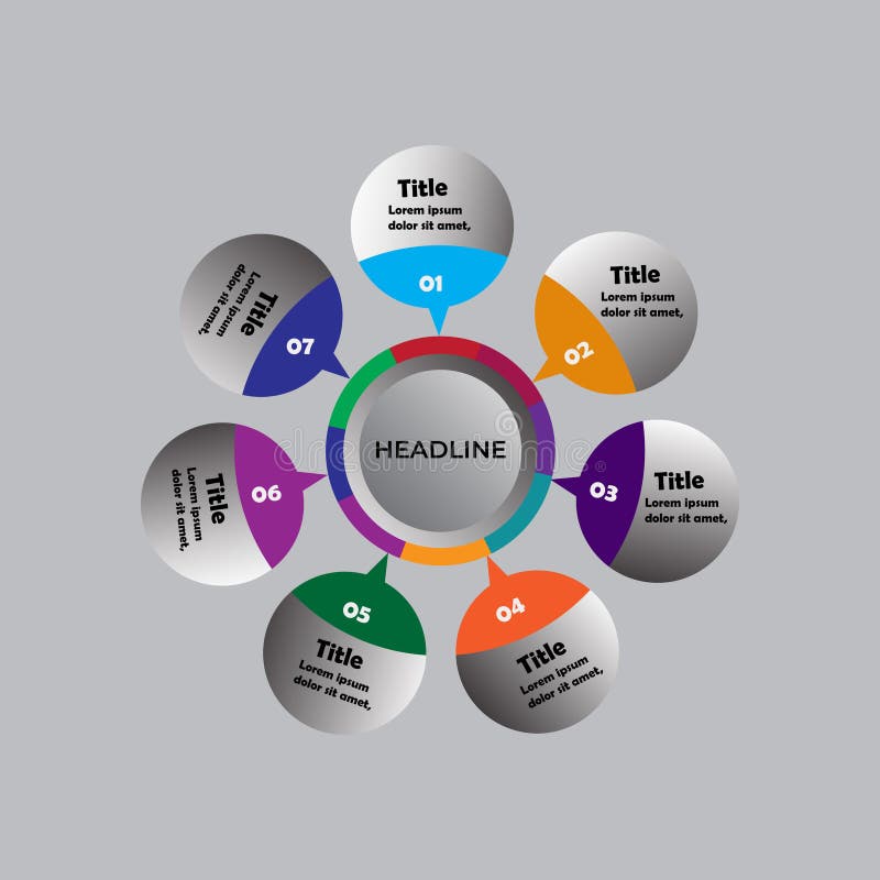 Circle Style Vector Eps Infographic Design Template. Stock Illustration ...