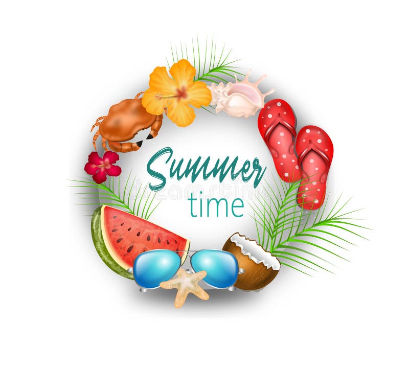 Summer time circle stock illustration. Illustration of summer - 260379433