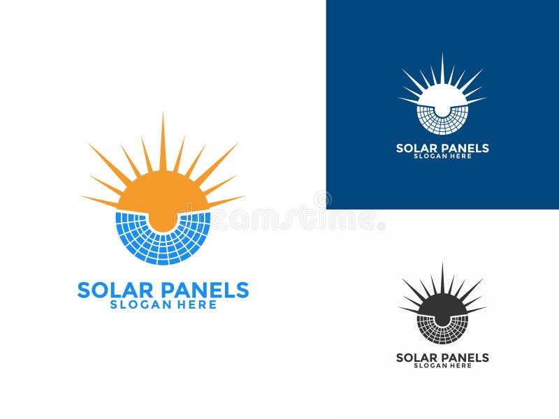 Circle Sun Solar Panel Logo Vector Design. Solar Energy Logo Icon ...