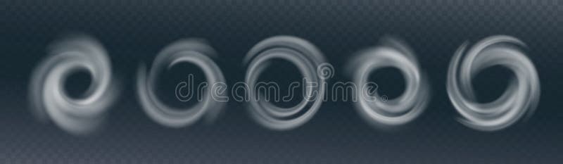 Circle Swirl Air Wind Effect. Light Vector Flow Vortex on a Dark ...