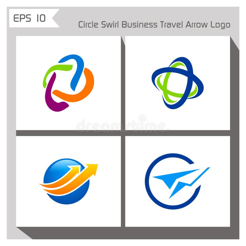 Circle Swirl Business Travel Arrow Logo Stock Vector - Illustration of ...