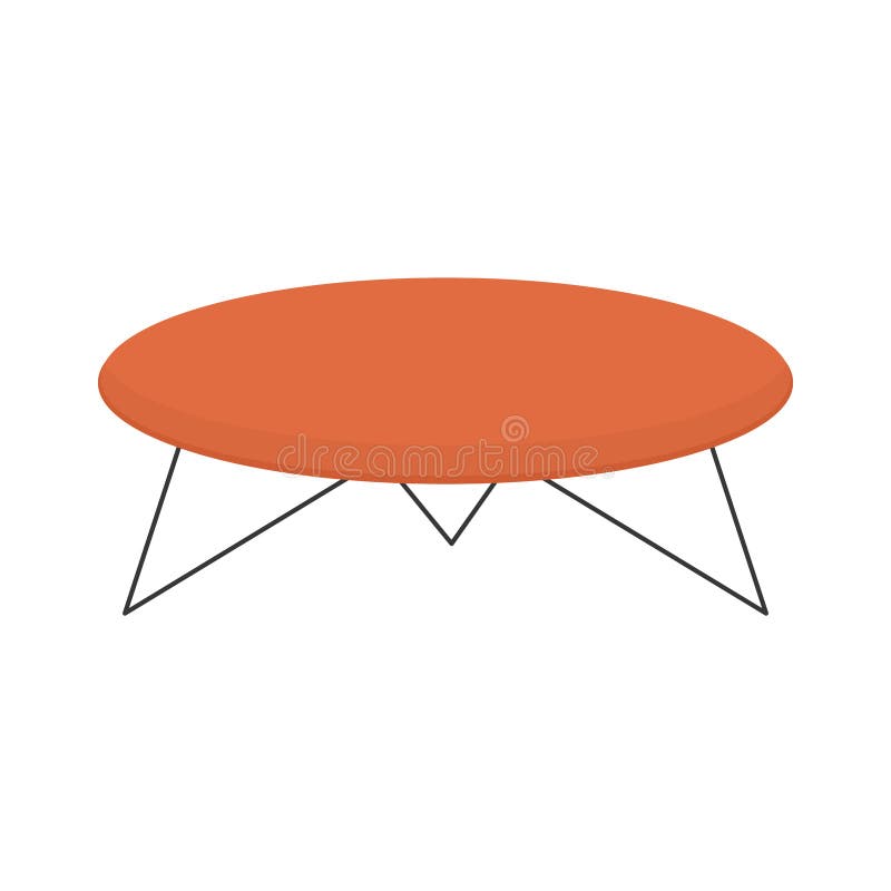 Circle Table with a Orange Color Stock Illustration - Illustration of ...