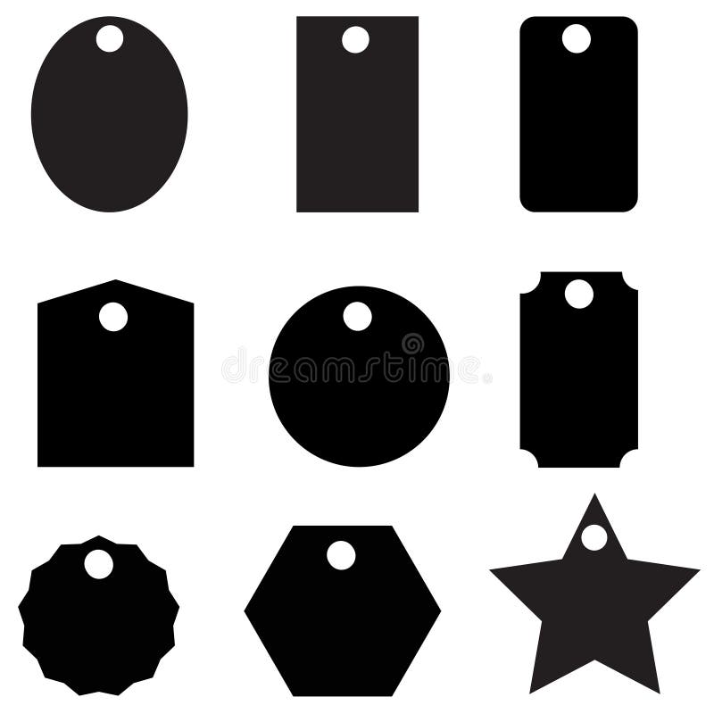 Circle Tag on White Background. Blank Cardboard Shopping Labels with ...