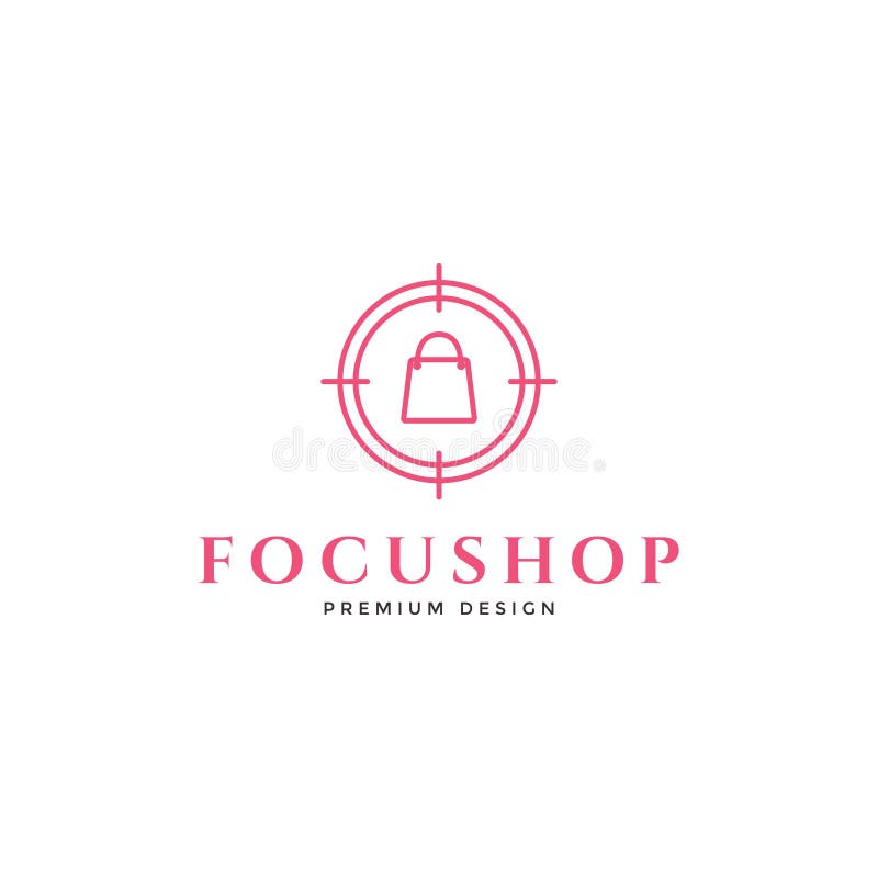 Circle Target Focus with Shop Bag Logo Symbol Icon Vector Graphic ...