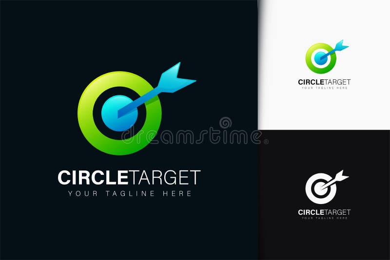 Circle Target Logo Design with Gradient Stock Vector - Illustration of ...
