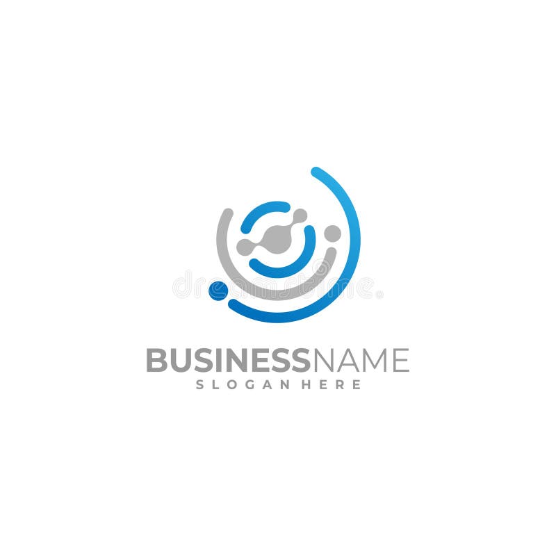 Circle Tech Logo Line Connection Concept Design Stock Vector ...