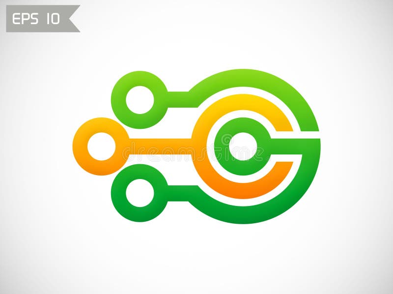 Round Technology Abstract Connection Logo Stock Vector - Illustration ...