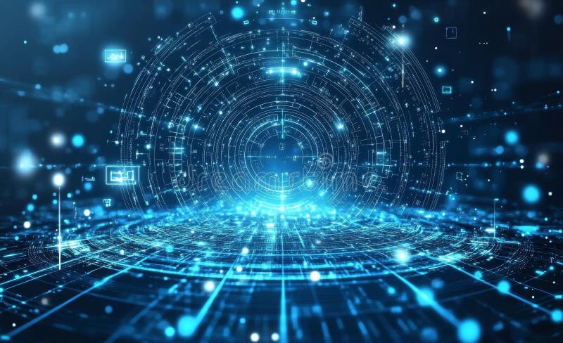 A Circle of Technology, Abstract Technology, and a Futuristic Digital ...